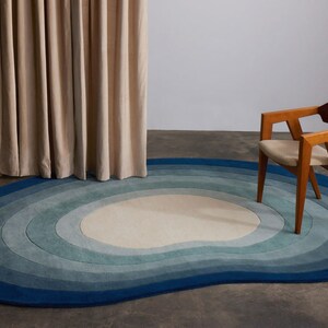 KIDNEY RUG, Kidney Shape Rug, Hand Tufted Vintage Melting Oval: Hand ...