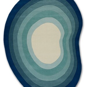 KIDNEY RUG, Kidney Shape Rug, Hand Tufted Vintage Melting Oval: Hand ...