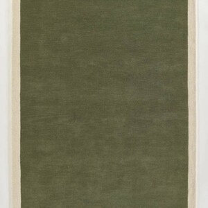 Olive Green Rug, Moss Green Rug, 100% New Zealand Wool Handmade ...