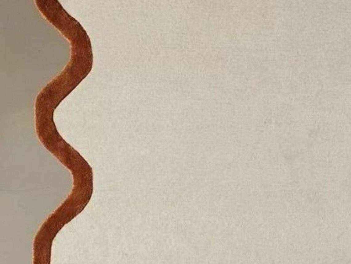 Minimalist Modern Abstract Irregular Squiggle Shaped Rug Attractive ...