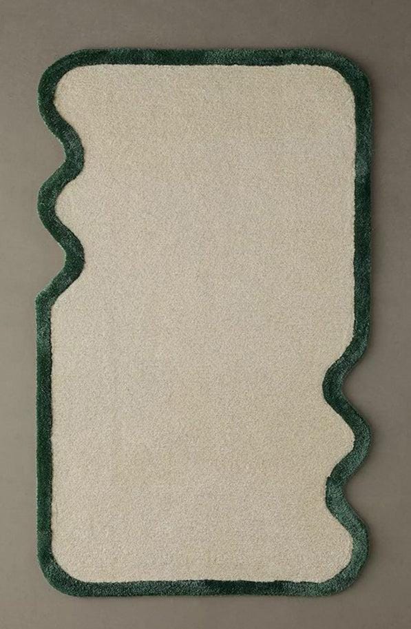 Minimalist Modern Abstract Irregular Squiggle Shaped Rug Attractive ...