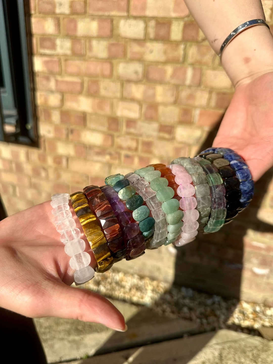 Chunky Crystal Stone Healing Bracelets Rose Quartz Amethyst Spiritual ...