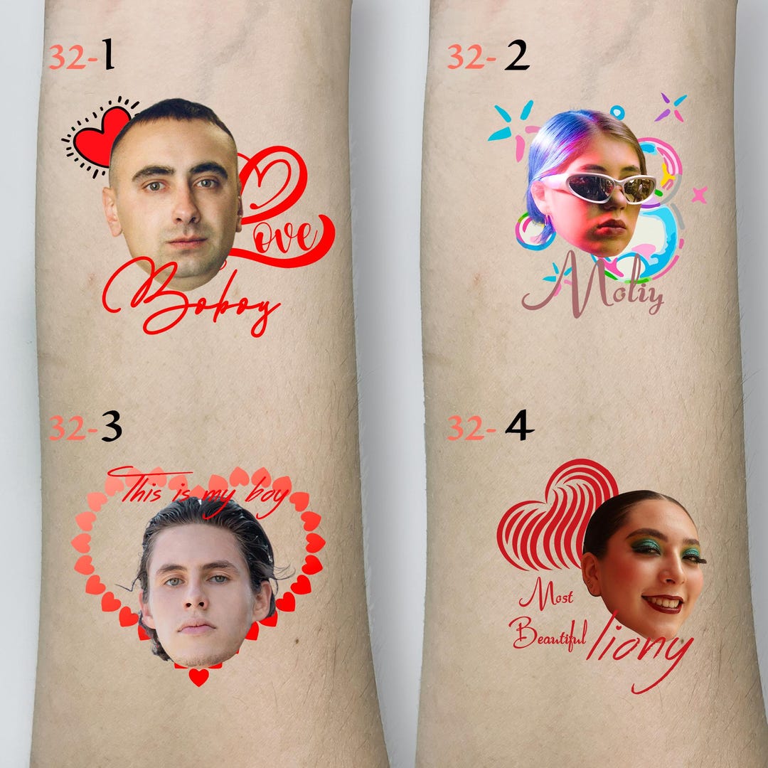 Custom Face Tattoo Sticker for Party Wedding, Bachelor Party Group ...