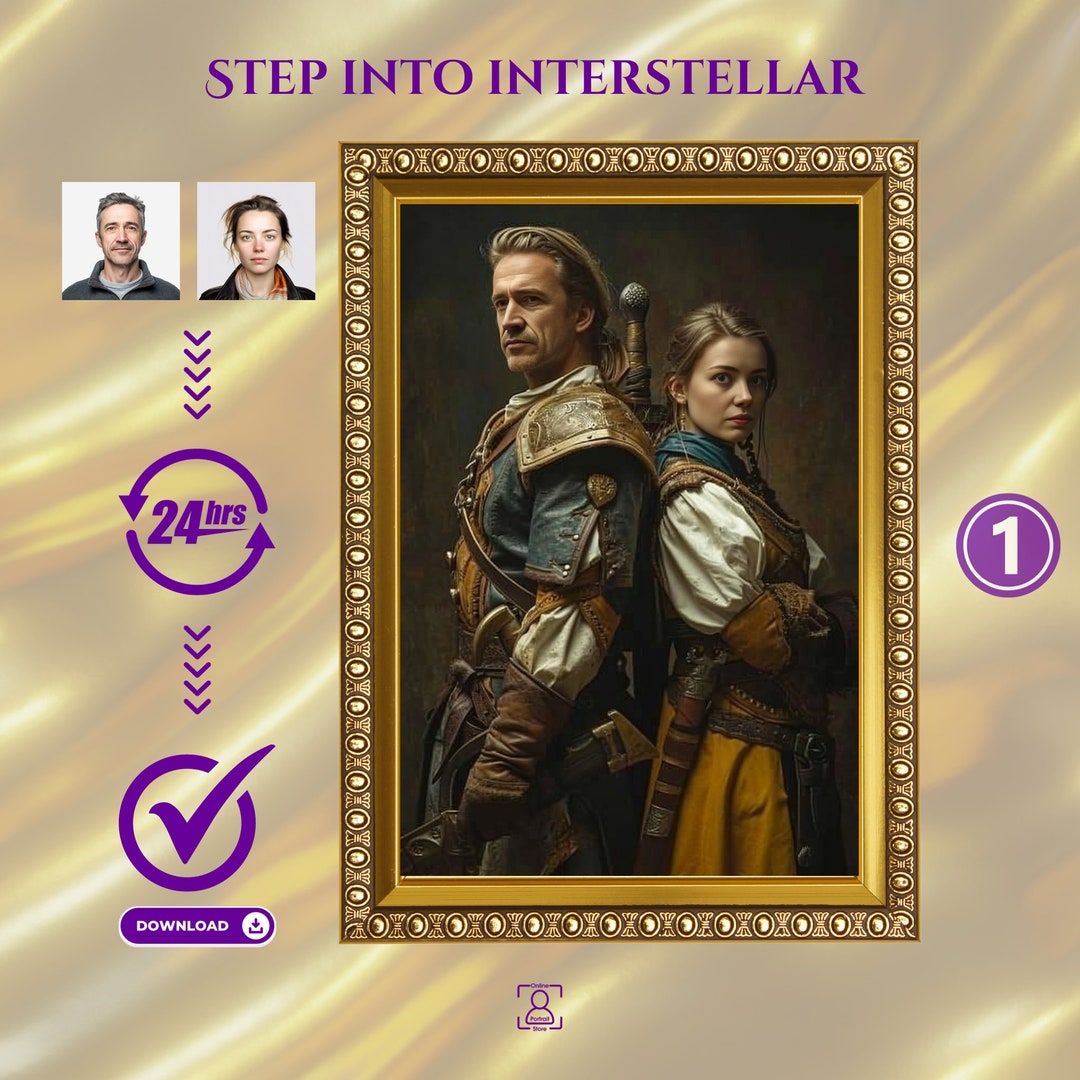 Custom Fantasy Couple Portrait From Photo, Middle-earth Style Portrait ...