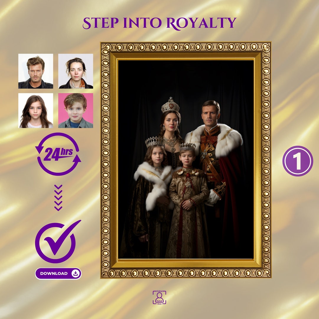 Custom Renaissance Royal Family Portrait From Photo, Personalized ...