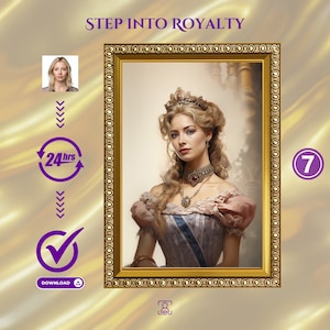Custom Royal Princess Portrait From Photo: Elegant Gift for Her ...