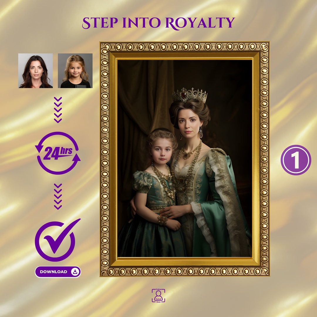 Custom Single Mom Portrait From Photo, Custom Renaissance Single Mom ...