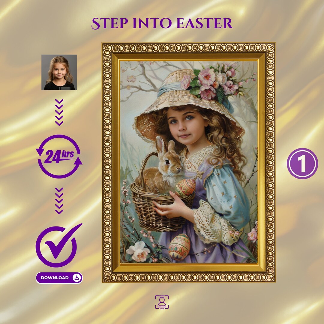 Custom Personalized Easter Card From Photo, Custom Vintage Easter ...