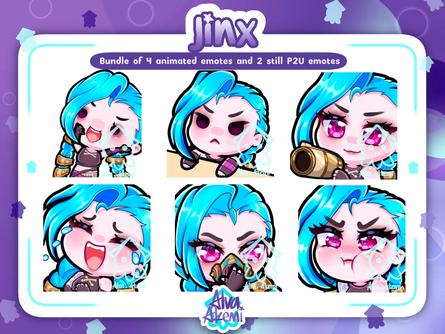Jinx Emotes Bundle | Animated and Still Emote Bundle | League of ...