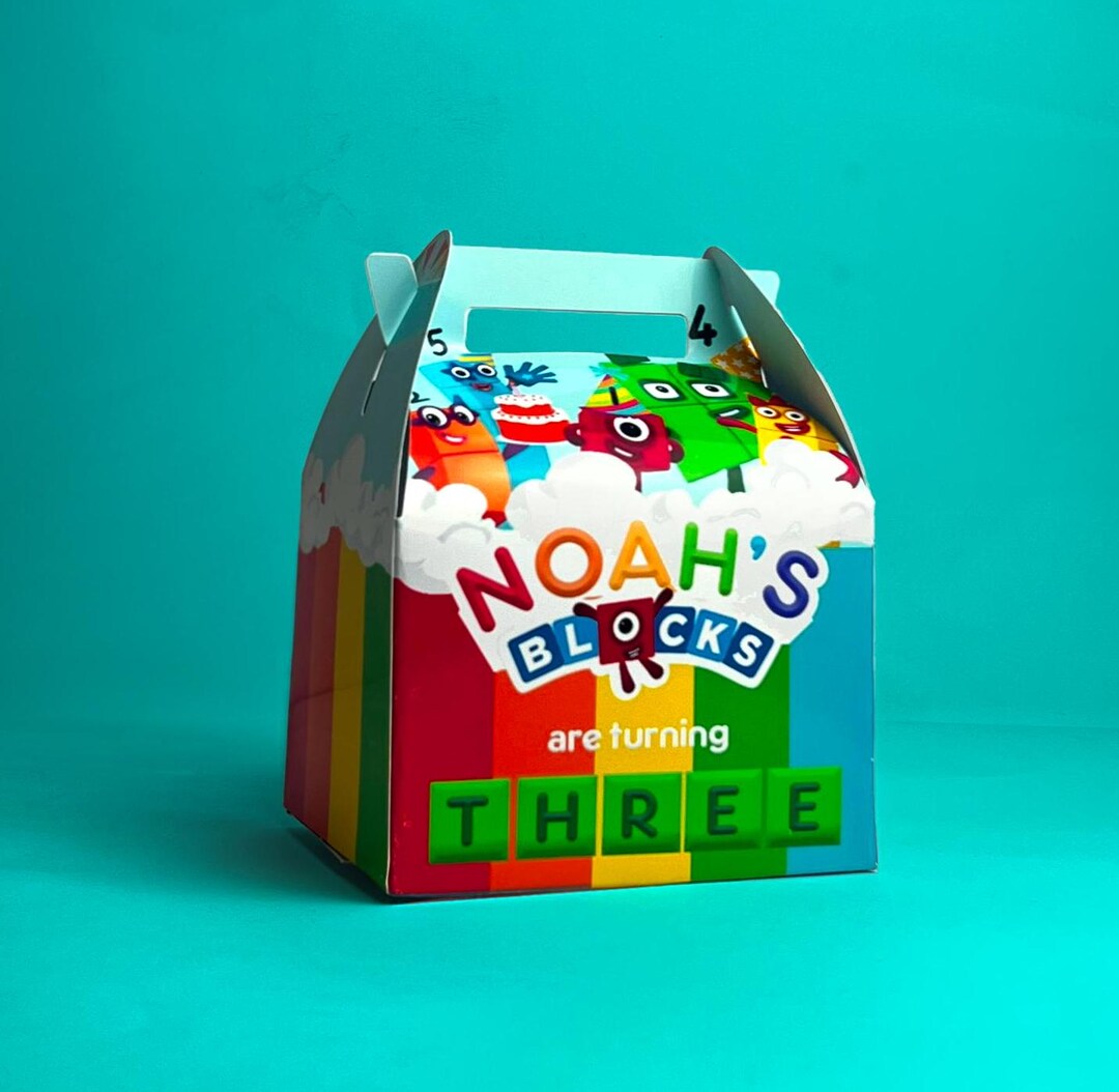 Numberblocks Inspired Personalised Children’s Party Box Gift Bag Favor ...