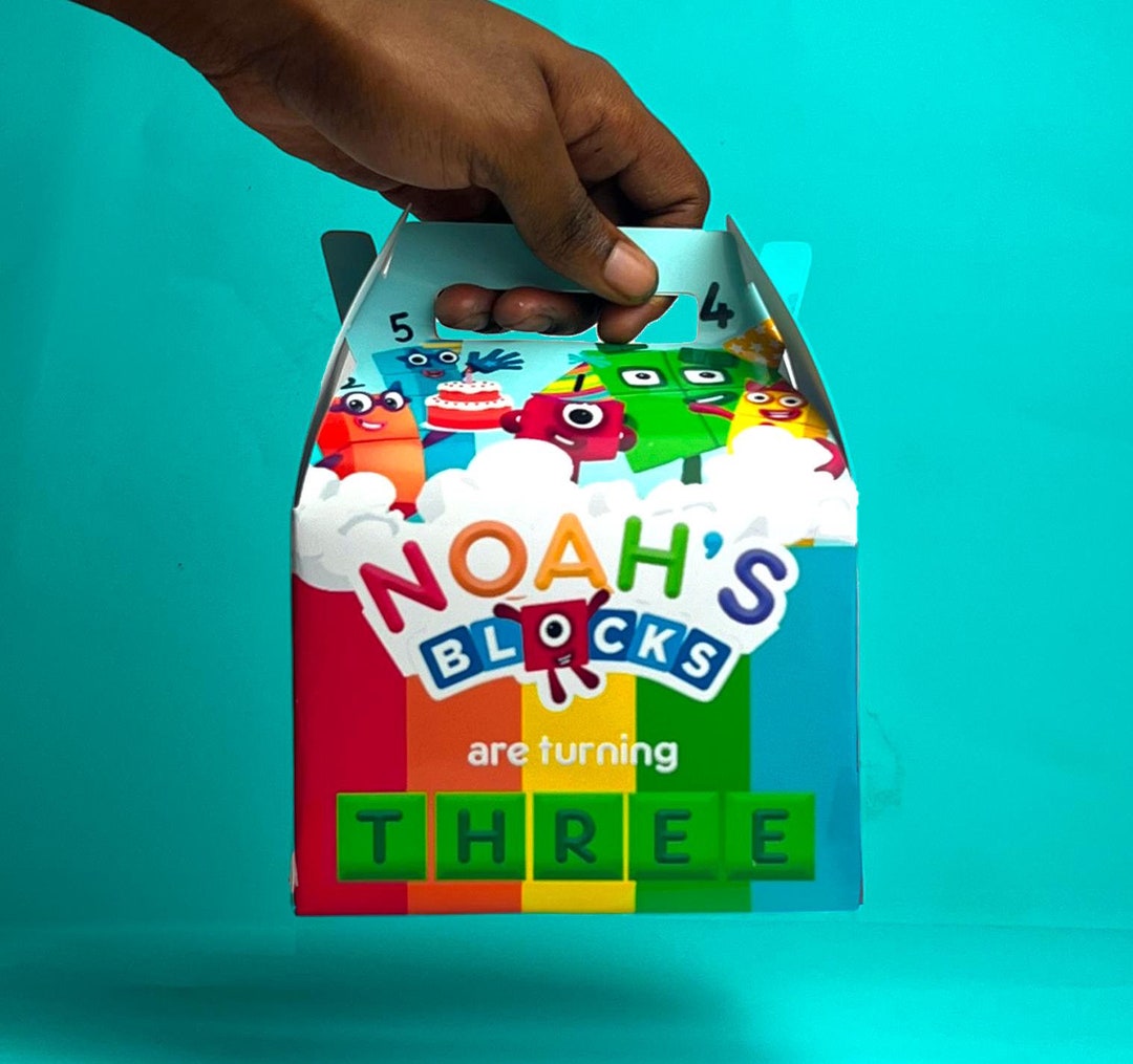 Numberblocks Inspired Personalised Childrens Party Box Gift Bag Favor ...