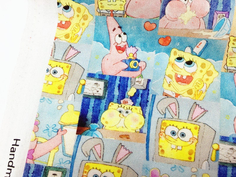 Spongebob Squarepants Fabric Spongebob Patrick Fabric Pure Cotton ...
