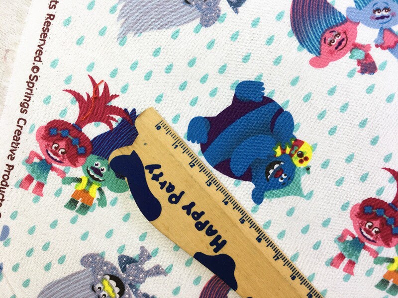 Trolls Fabric Trolls Dolls Fabric Pure Cotton Cartoon Cotton - Etsy