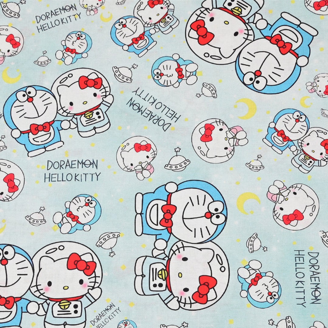 Doraemon Fabric Pokonyan Cat Fabric Japanese Anime Fabric - Etsy