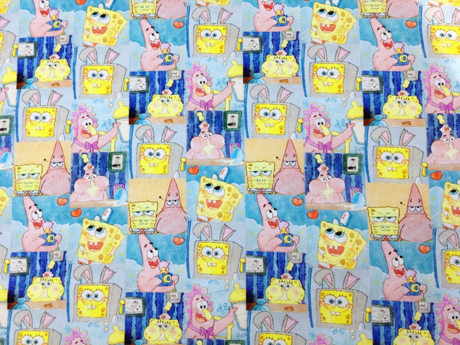 Spongebob Squarepants Fabric Spongebob Patrick Fabric Pure Cotton ...