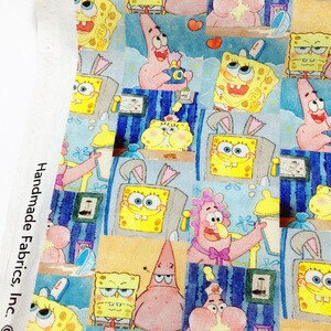 Spongebob Squarepants Fabric Spongebob Patrick Fabric Pure Cotton ...