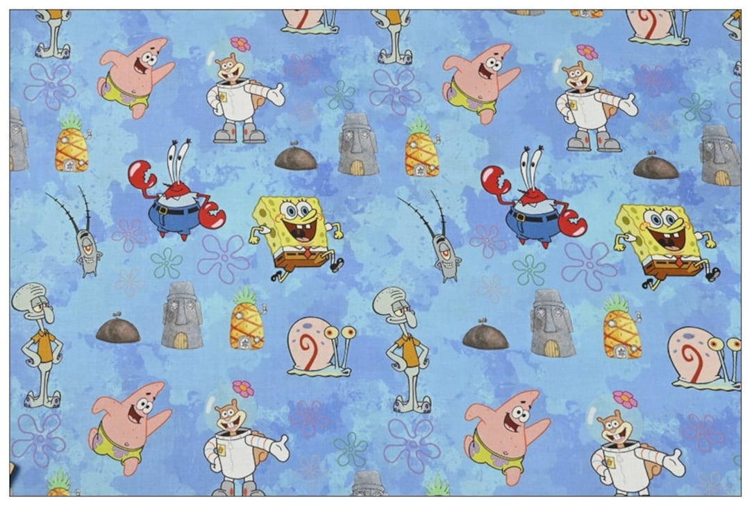 Spongebob Squarepants Fabric Spongebob Patrick Fabric Pure Cotton ...