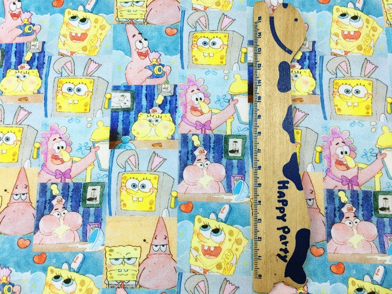 Spongebob Squarepants Fabric Spongebob Patrick Fabric Pure Cotton ...