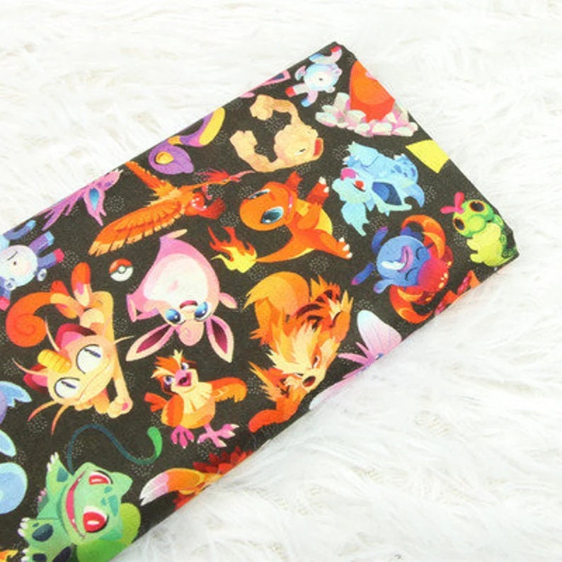 Pokemon Fabric Pocket Monster Fabric Pikachu Fabric Pure Cotton Cartoon ...