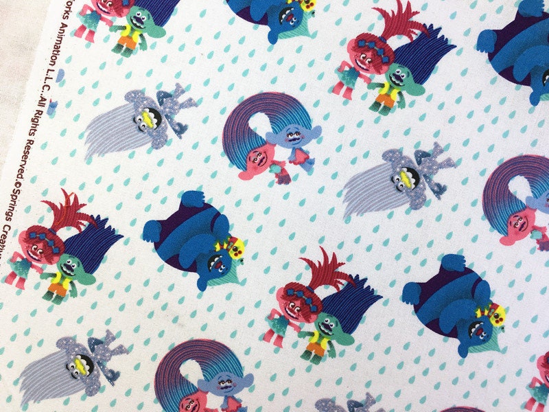 Trolls Fabric Trolls Dolls Fabric Pure Cotton Cartoon Cotton - Etsy