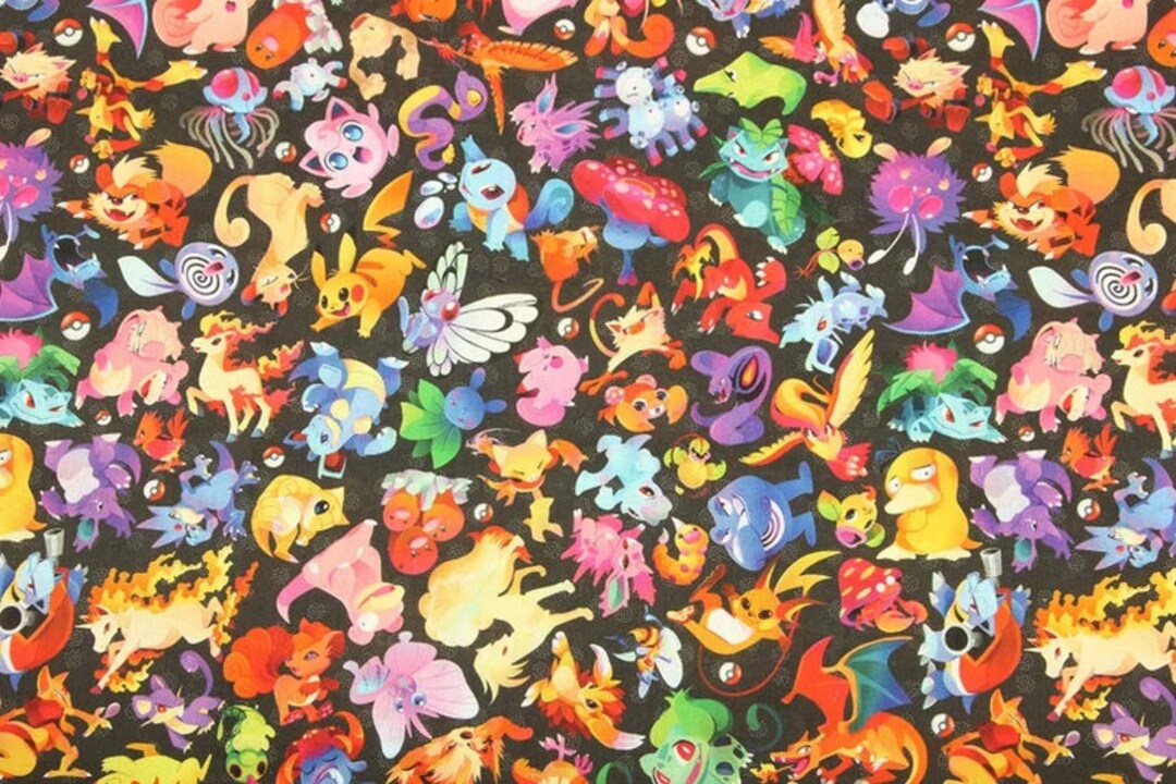 Pokemon Fabric Pocket Monster Fabric Pikachu Fabric Pure Cotton Cartoon ...