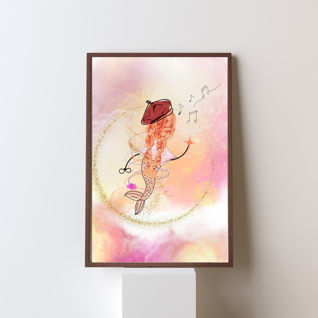 Coco the Paris Mermaid, French Beret, Singing, Printable Wall Art ...