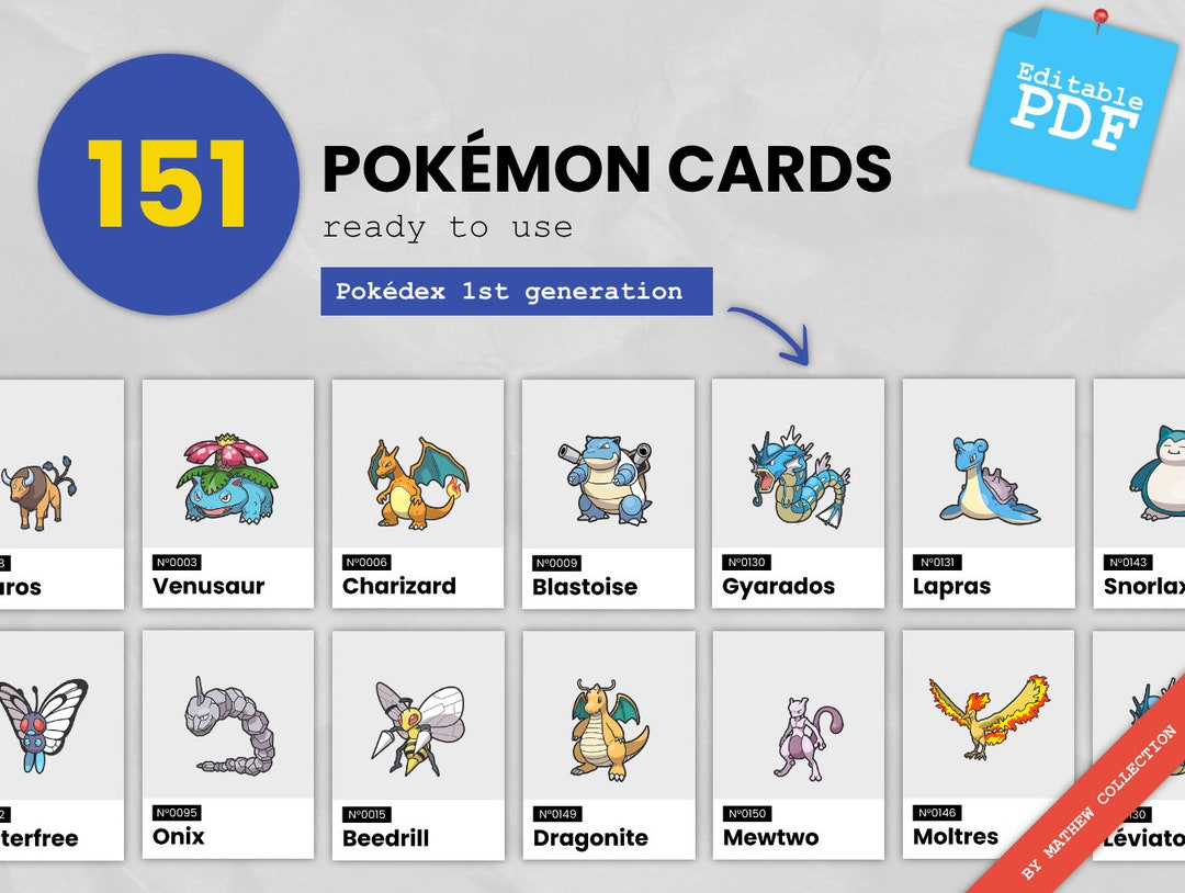 POKÉDEX 1st GENERATION 150 Pokémons 1 Offered Challenge - Etsy