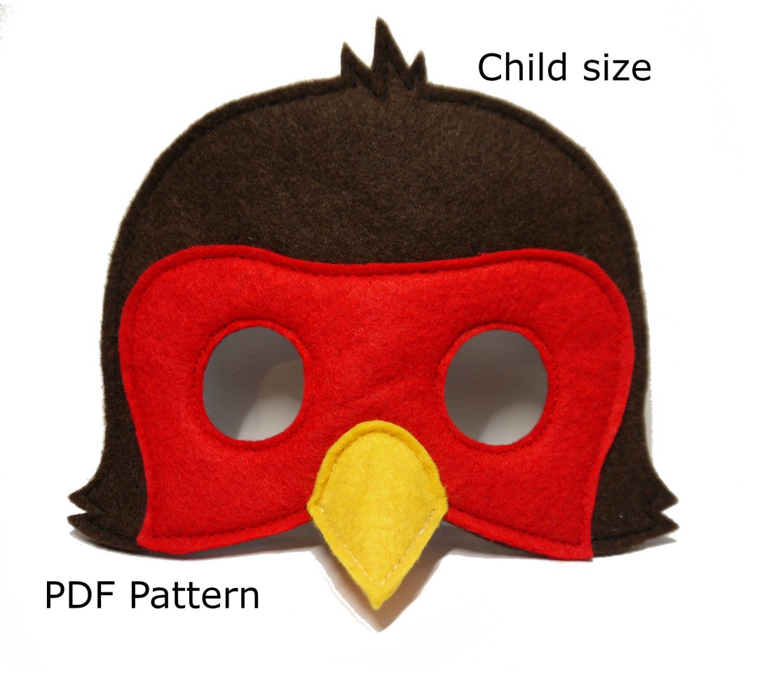 Robin Bird Costume Mask Sewing Christmas Pattern/ Child Size / Paper ...