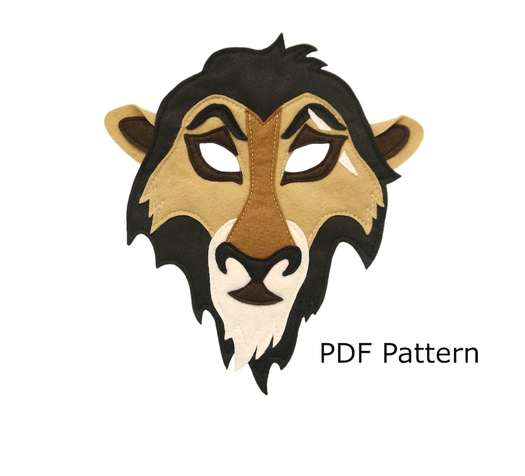 Pattern Lion Costume Mask Sewing Pattern, Digital File, Adult Size ...