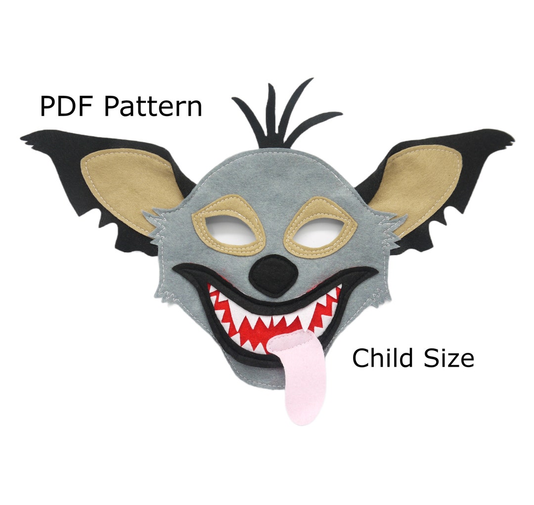Children's Mask Hyena Costume Mask Sewing Pattern / Papercraft ...