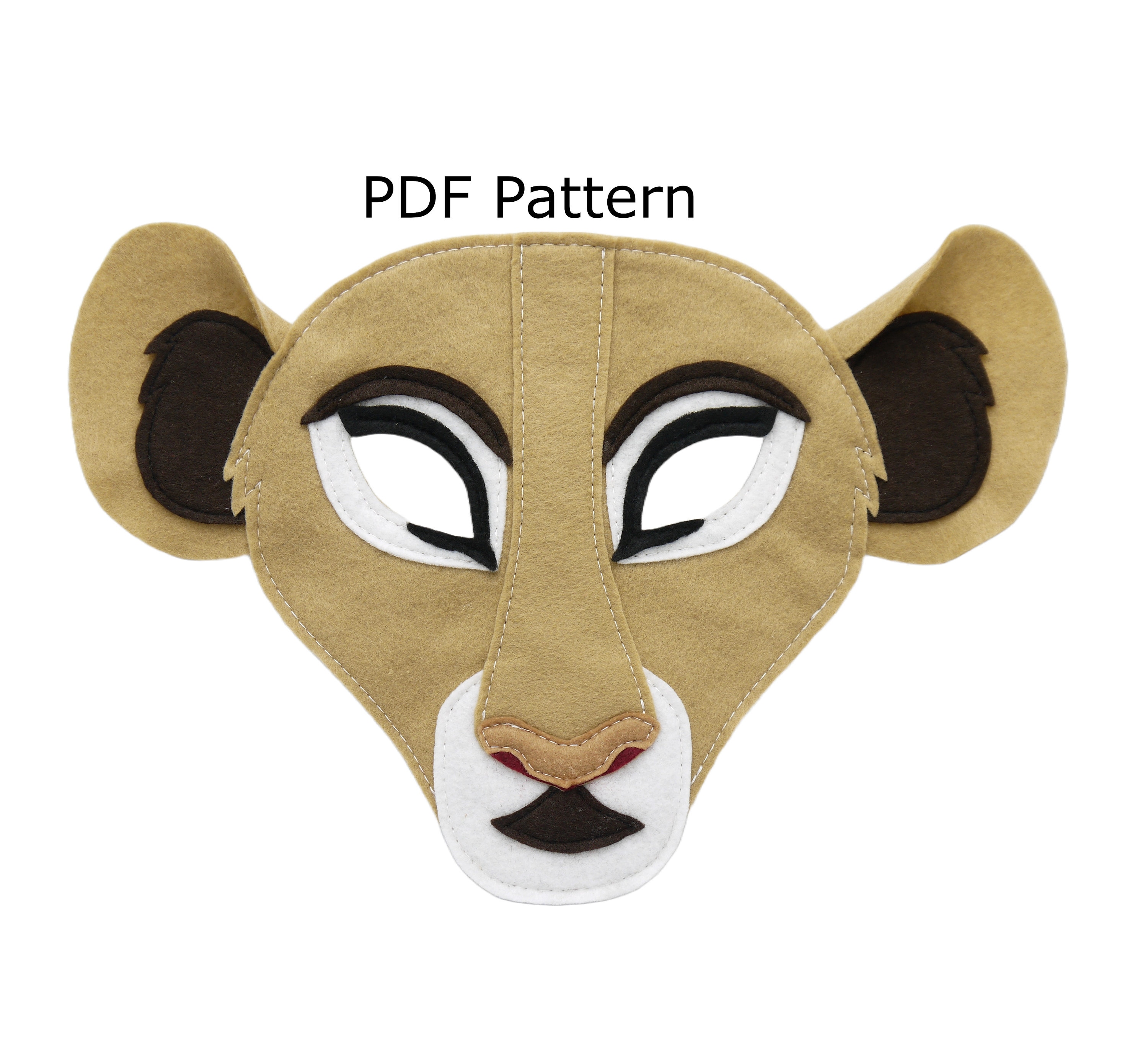 Pattern Lioness Costume Mask Sewing Pattern, Digital File, Adult Size ...