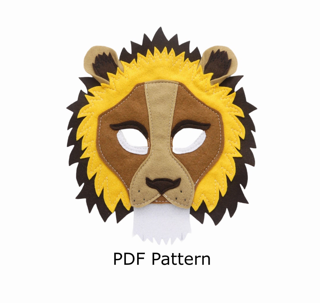 Lion Costume Mask Sewing Pattern / Papercraft / Printable Template ...