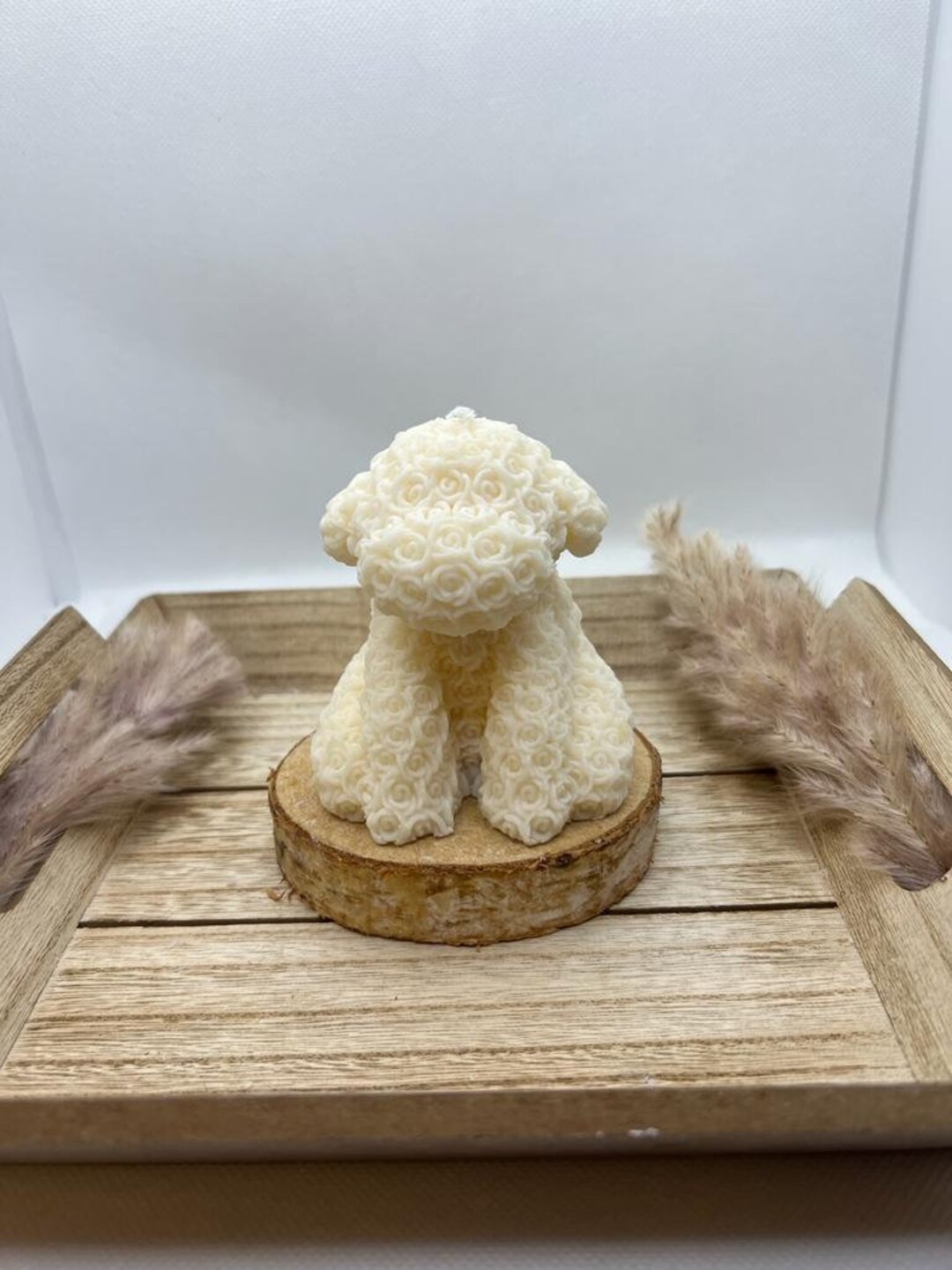 Standing Candle "sheep / Dog in Rose Look" - Rose Sheep - Dog Sheep in ...