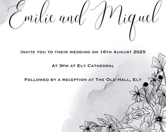 Wedding Invitation Template Square Wedding Invitation Lina Invite ...