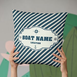 Custom Boat Blue Line Pillow, Personalized Compass Pillow, Pillow for ...