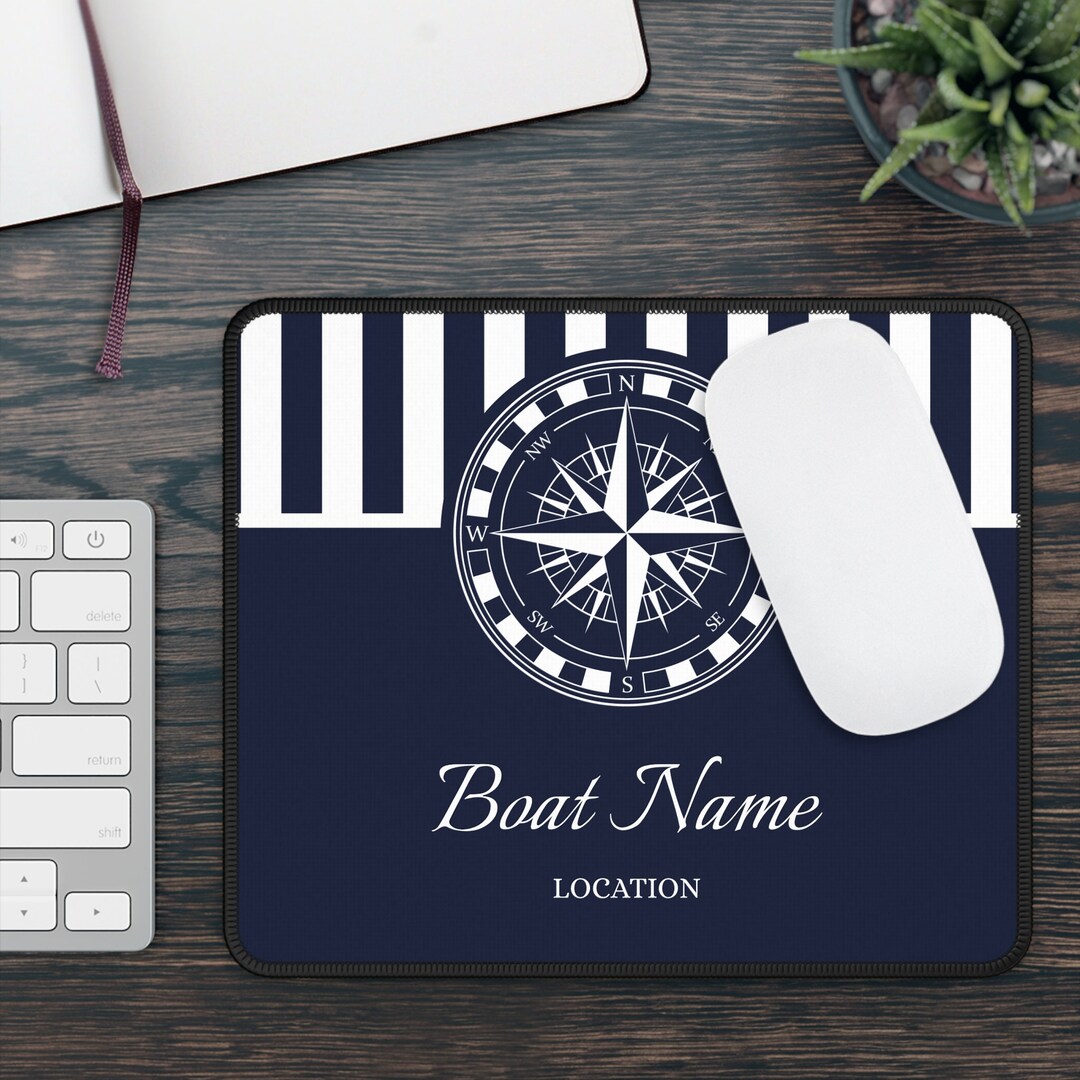 Personalized Boat Name Mouse Pad, Custom Boat Name Mouse Pad, Nautical ...