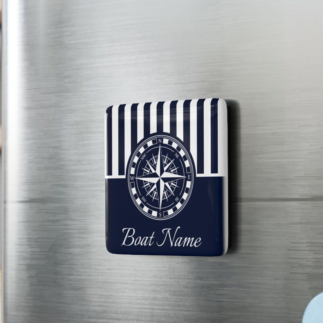 Personalized Boat Name Porcelain Magnet, Customize Porcelain Magnet for ...