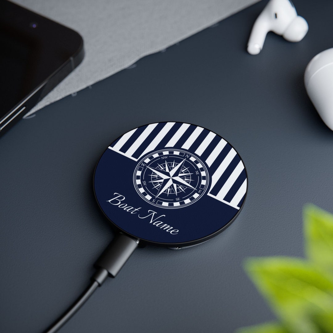 Personalized Boat Name Magnetic Induction Charger, Custom Phone Charger ...