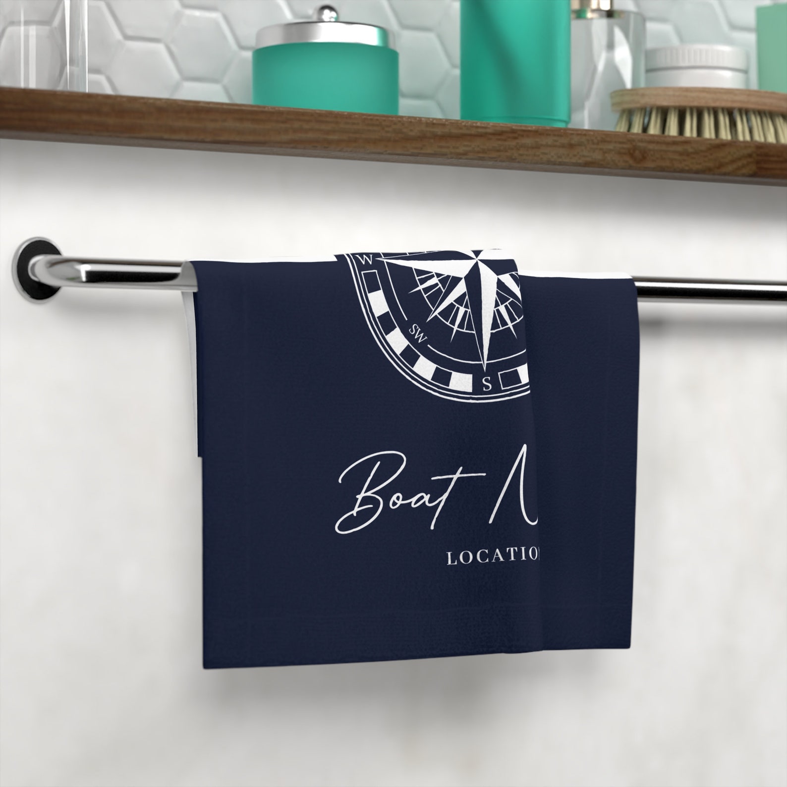 Custom Boat Luxury Face Towel, Anchor Face Towel, Personalized Face ...