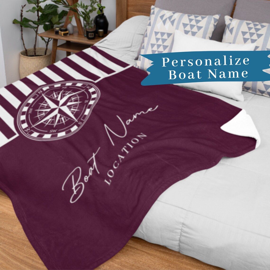 Custom Luxury Plush Blanket, Personalized Anchor Boat Throw Blanket ...