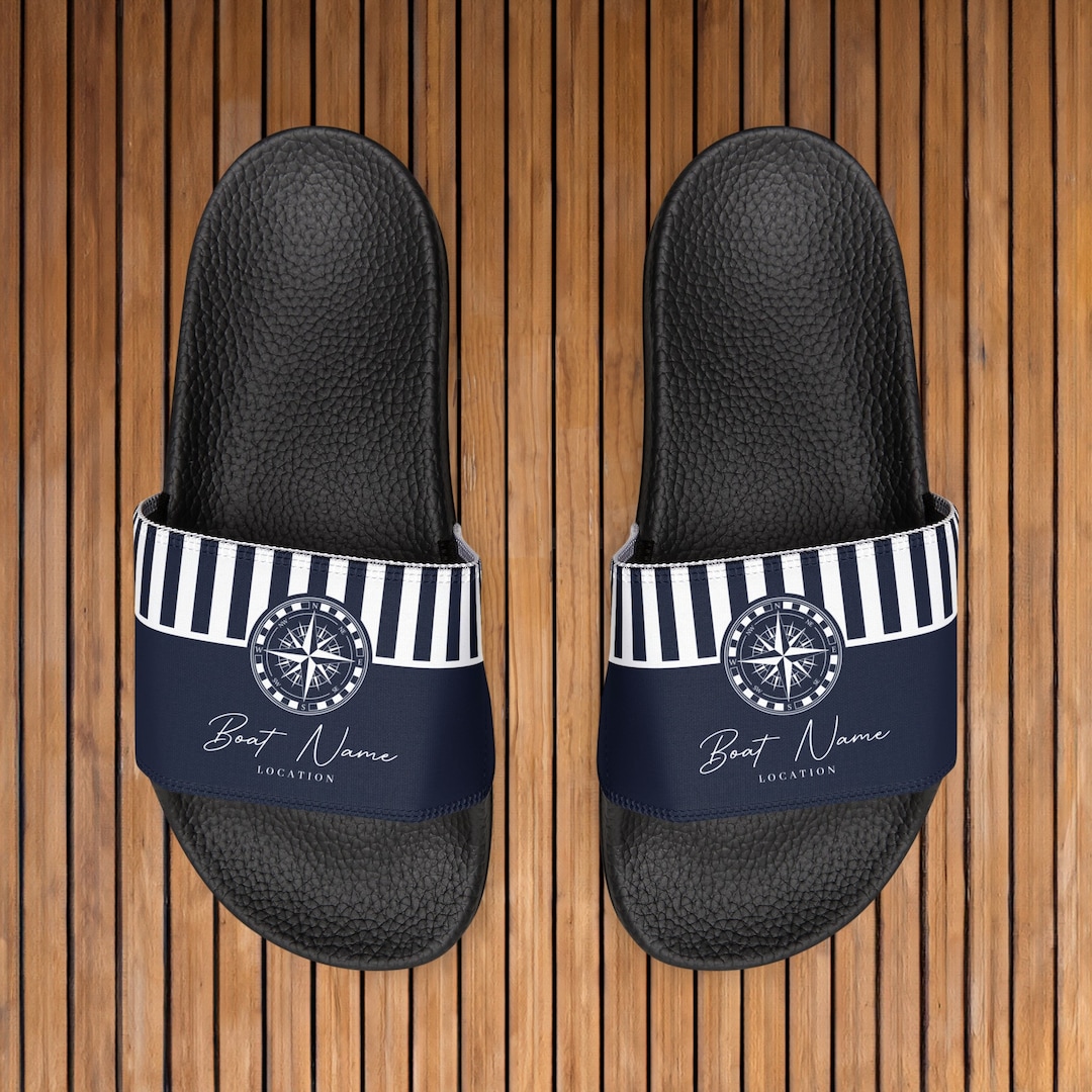 Personalized Boat Name Sandals, Removable-strap Sandals for Boat ...