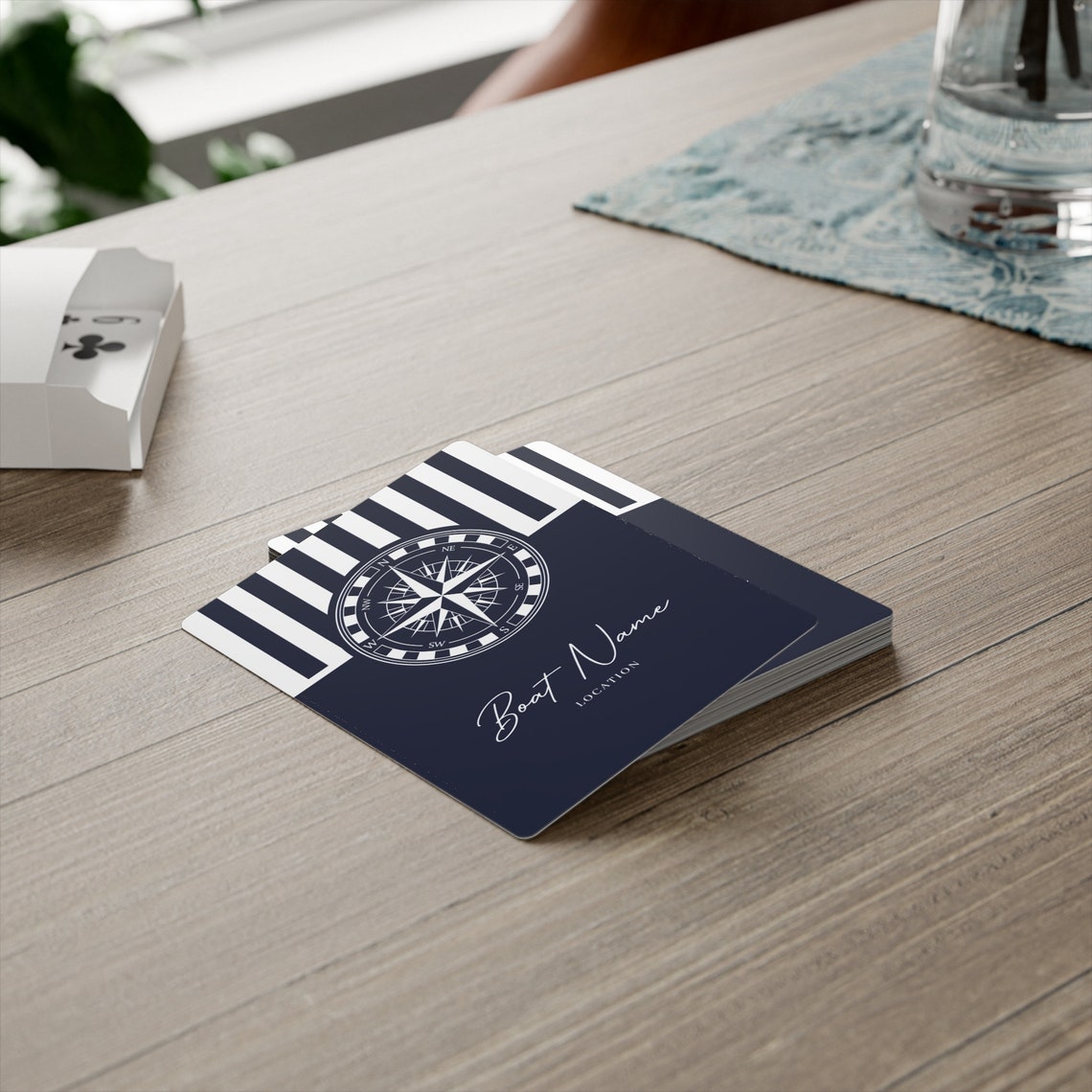 Custom Boat Name Game Cards, Personalized Compass Game Cards ...