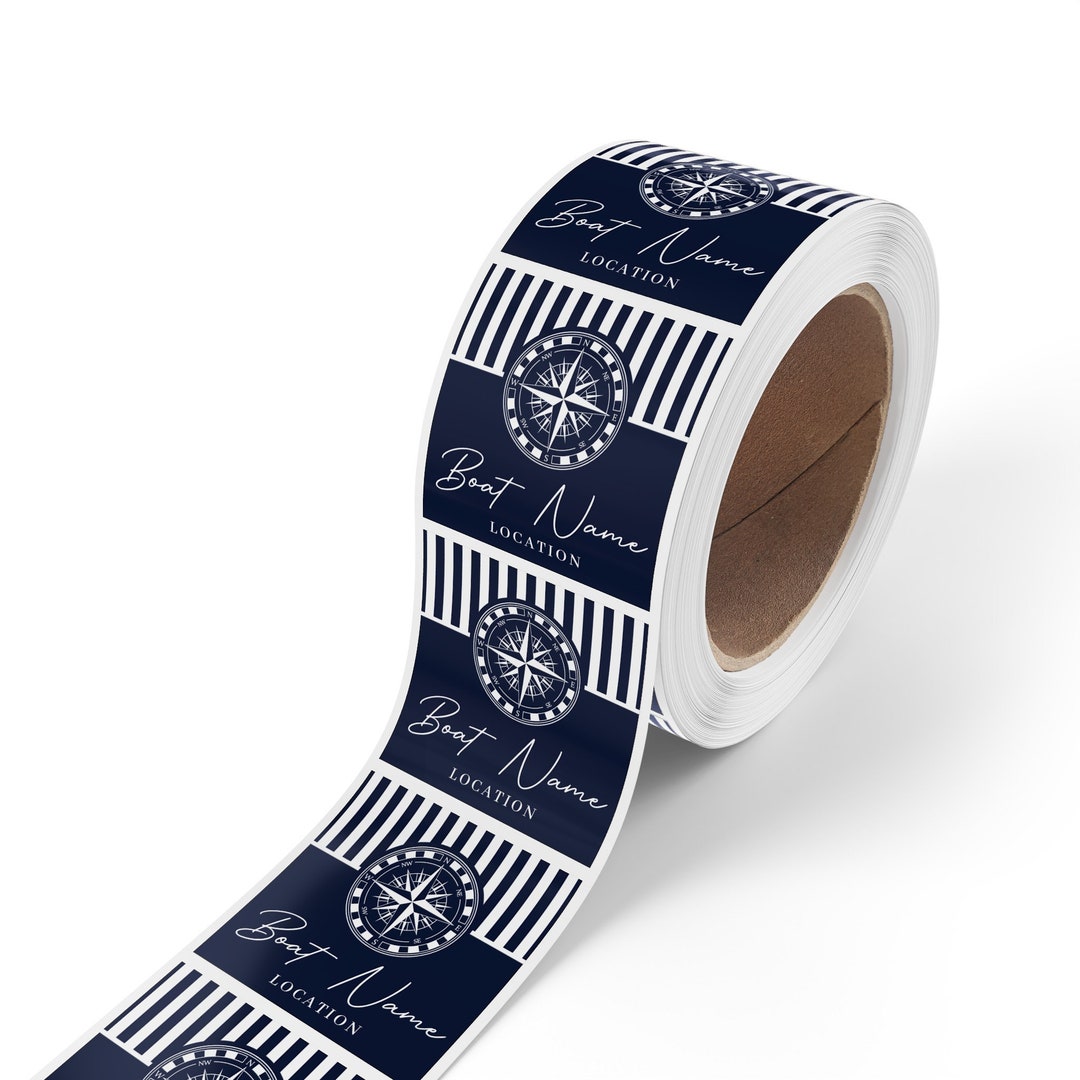 Personalized Boat Name Sticker Roll, Customize Yacht Name Square ...