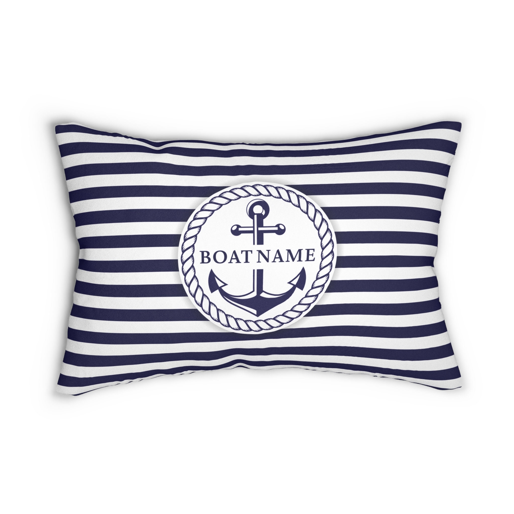 Custom Boat Striped Pillow, Personalized Boat Name Pillow, Pillow for ...