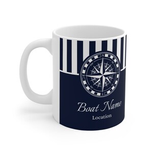 Custom Boat Name Mug, Personalized Boat Luxury Mug, Mug for Boat ...