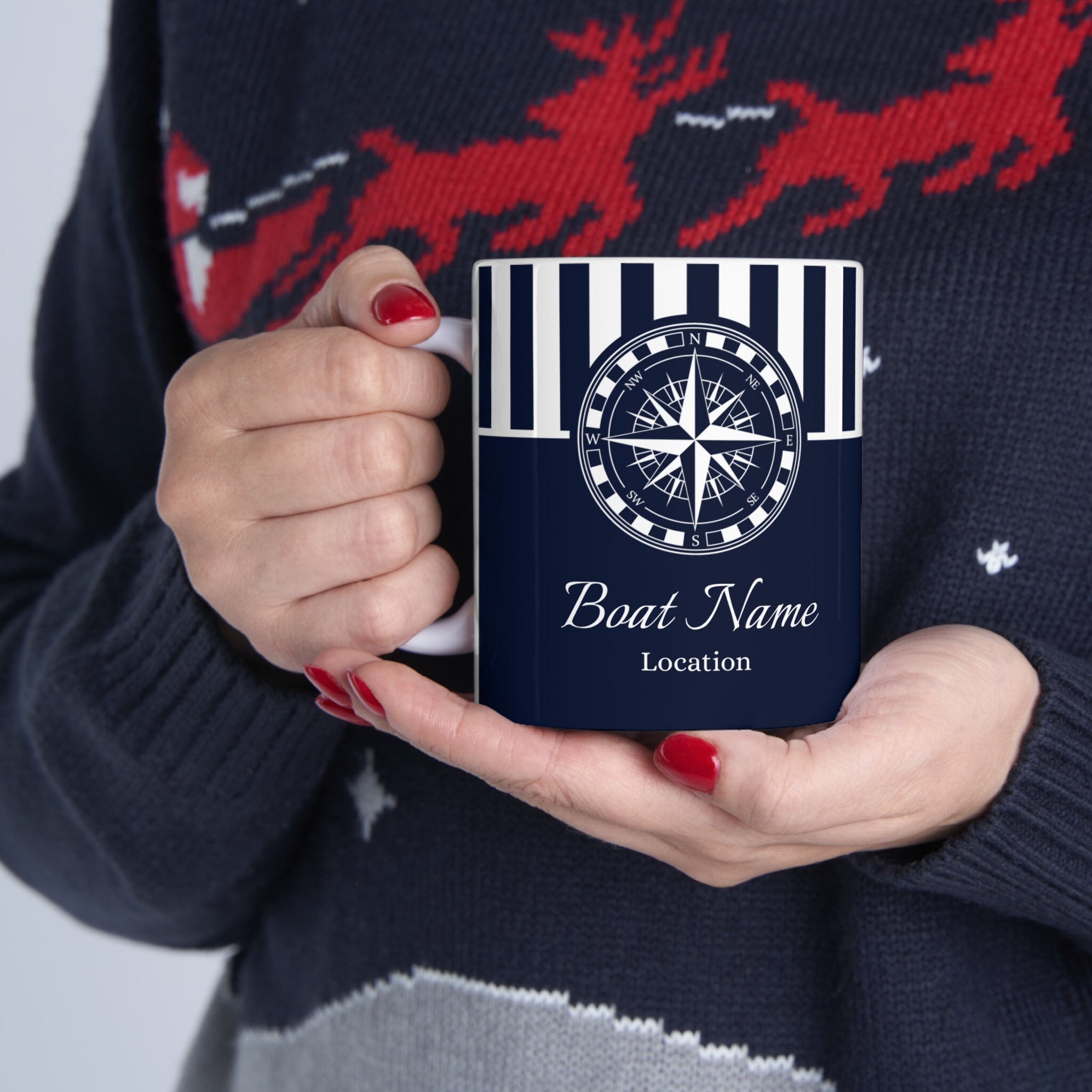 Custom Boat Name Mug, Personalized Boat Luxury Mug, Mug for Boat ...