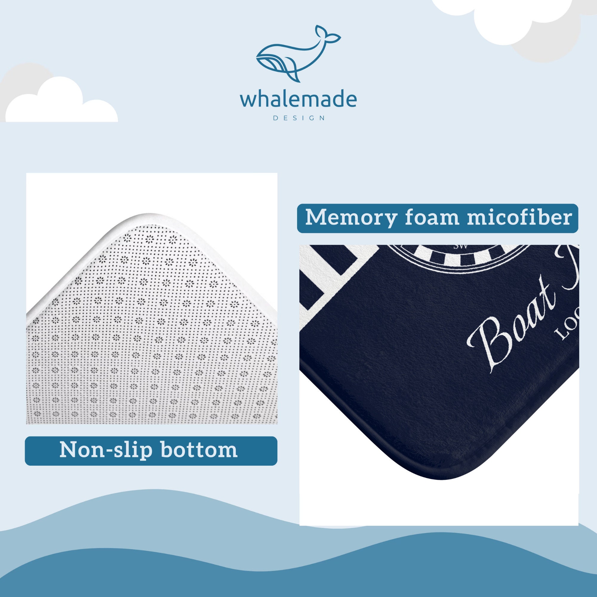 Personalized and Custom Luxury Design Boat Bath Mat, Bath Mat, Nautical ...
