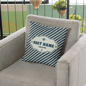 Custom Boat Blue Line Pillow, Personalized Compass Pillow, Pillow for ...