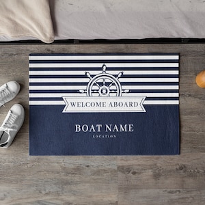 Custom Helm Design Boat Mat, Boat Name Mat, Nautical Custom Rug, Gift ...