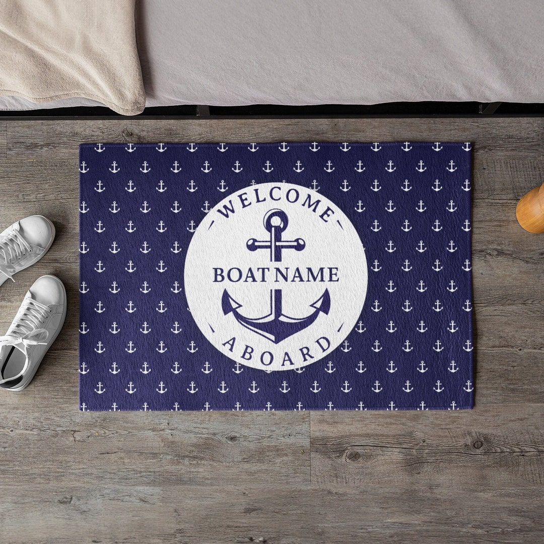 Custom Dotty Design Boat Rug, Boat Mat, Nautical Custom Rug, Gift for ...